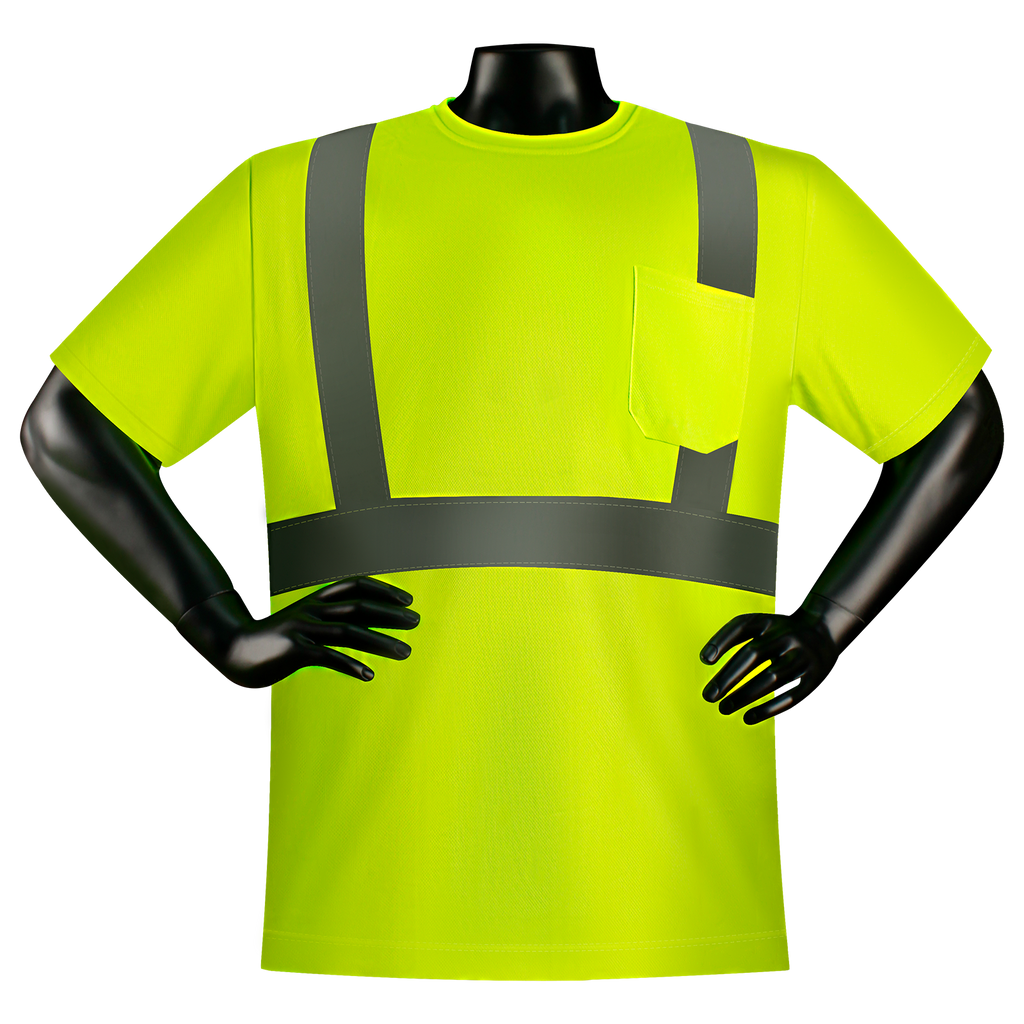 Custom Polyester High Visibility Reflective Shirt ANSI Class 2 Short ...